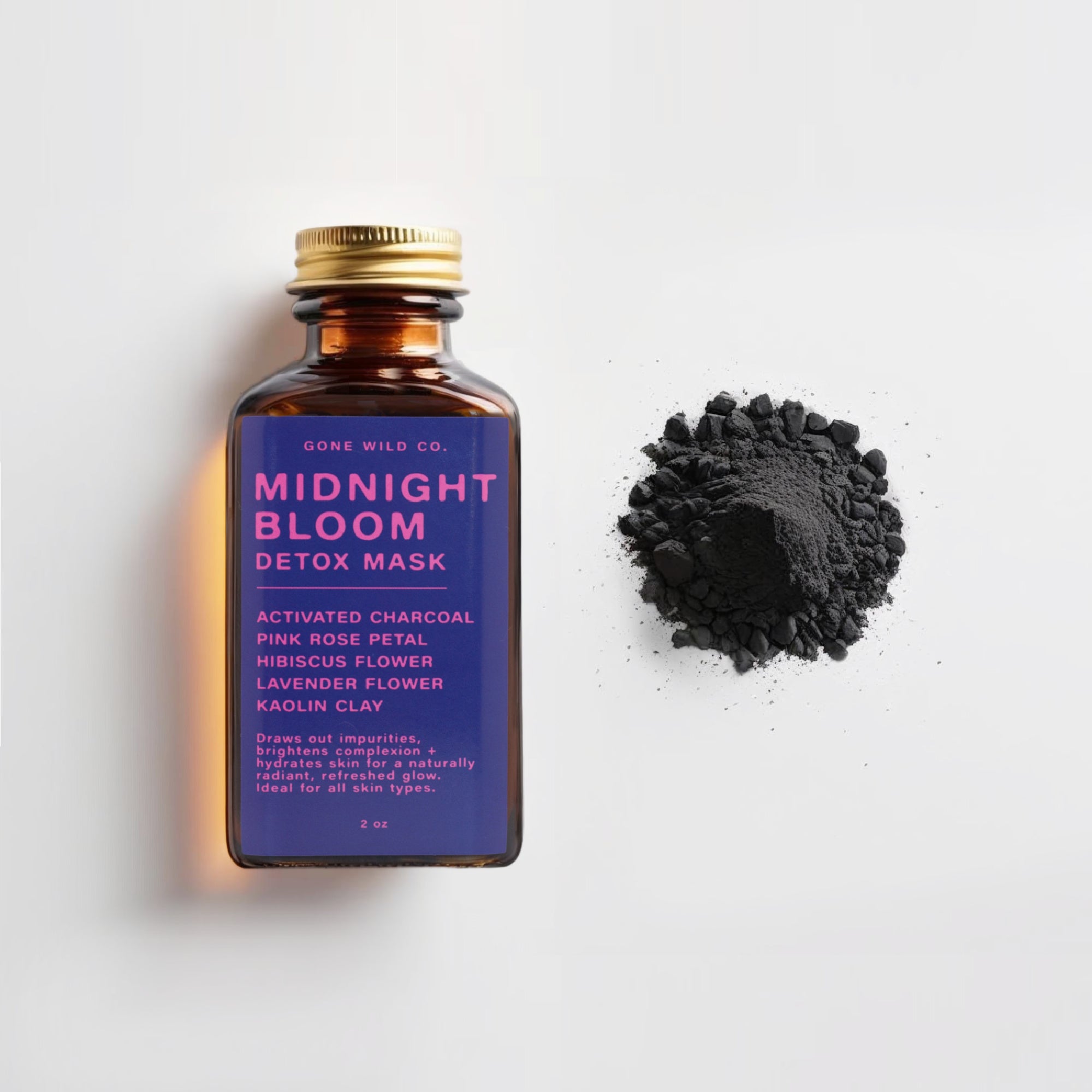 MIDNIGHT BLOOM DETOX MASK - Activated Charcoal, Kaolin Clay, Hibiscus ...